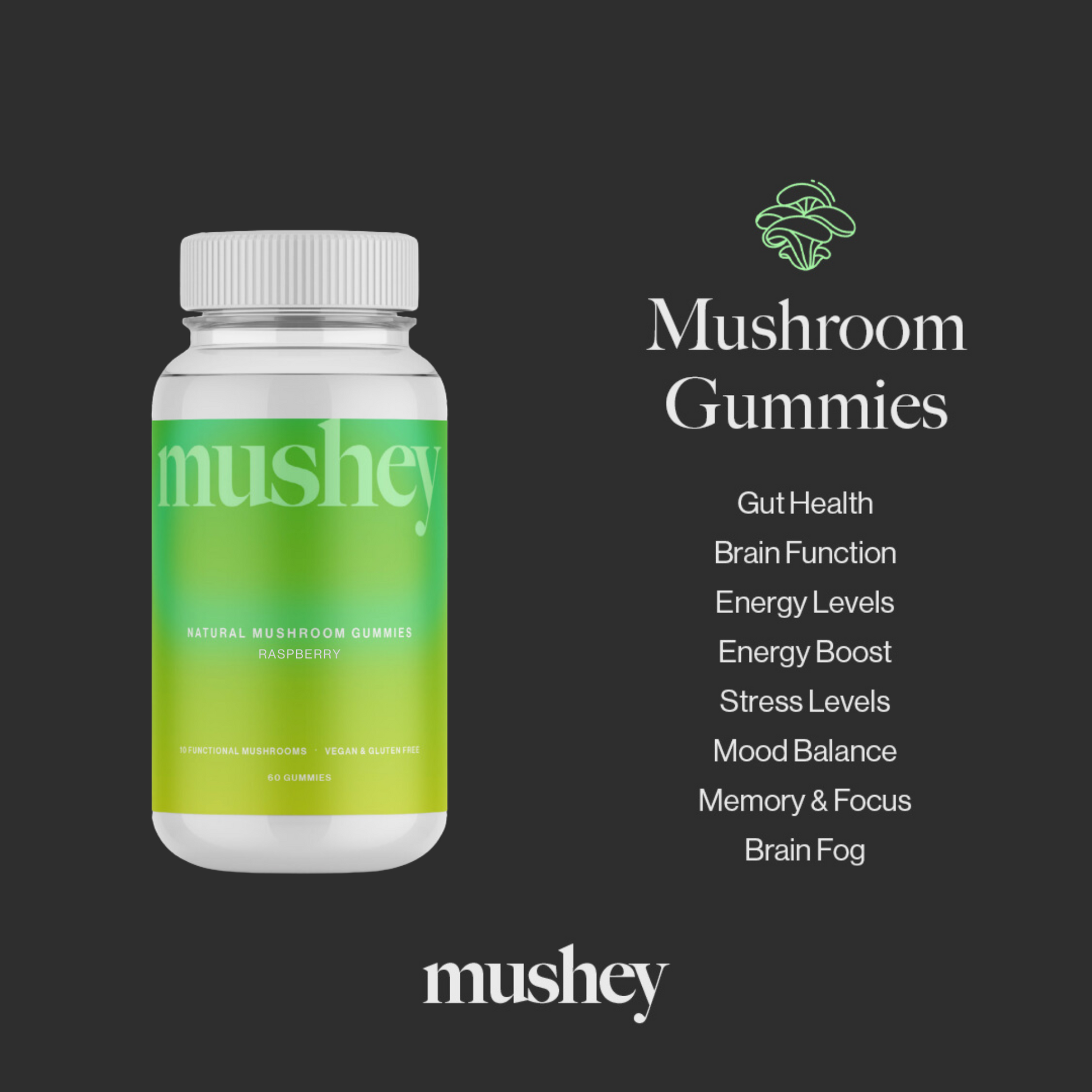 10 Complex Mushroom Gummies – Mushey